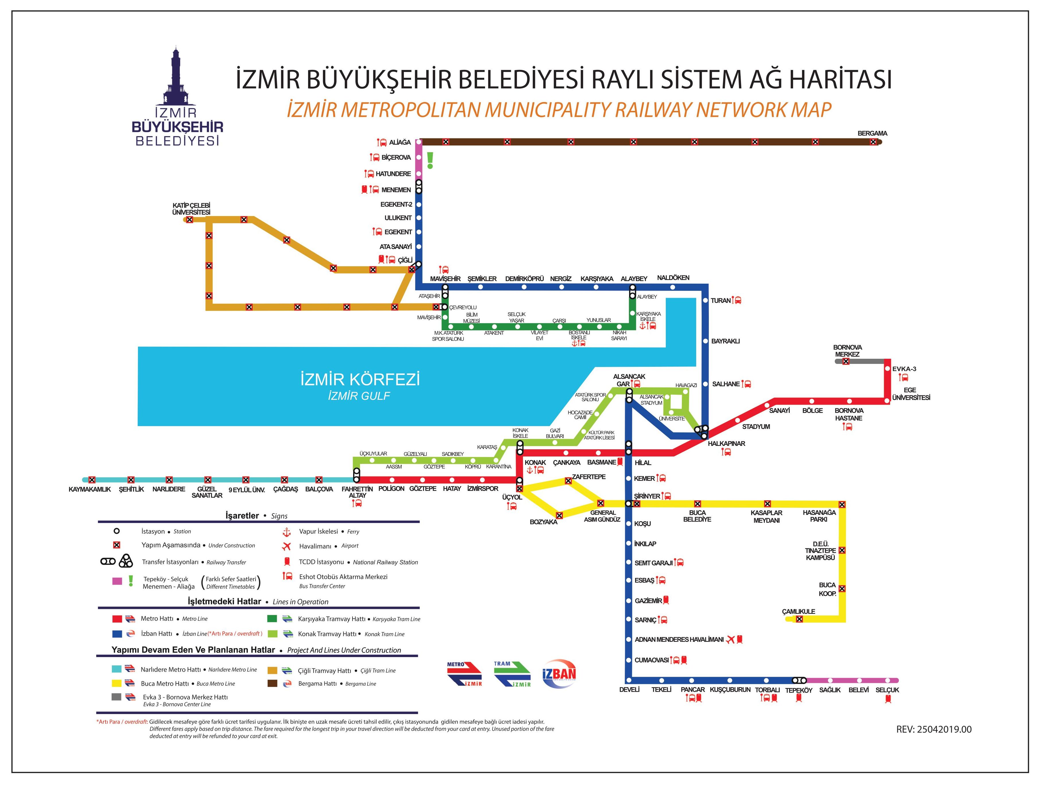 RayHaber - İzmir Metro İstasyonları ve Raylı Sistem Ağı Haritası